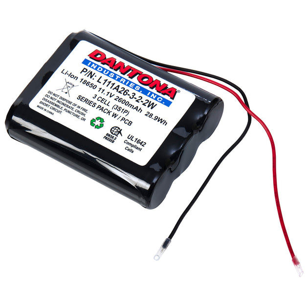 Lithium Ion rechargeable 11.1 volt 2600 mah 3S1P 18650 battery pack ...