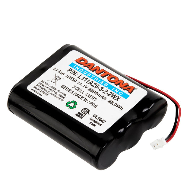Lithium Ion rechargeable 11.1 volt 2600 mah 3S1P 18650 battery pack ...