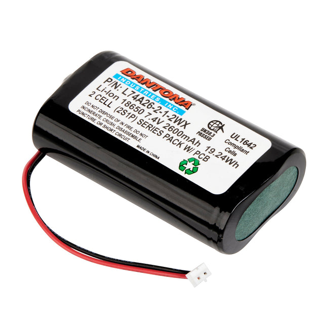 7.4 volt 2600 mah rechargeable battery pack 2S1P | Batteries.net